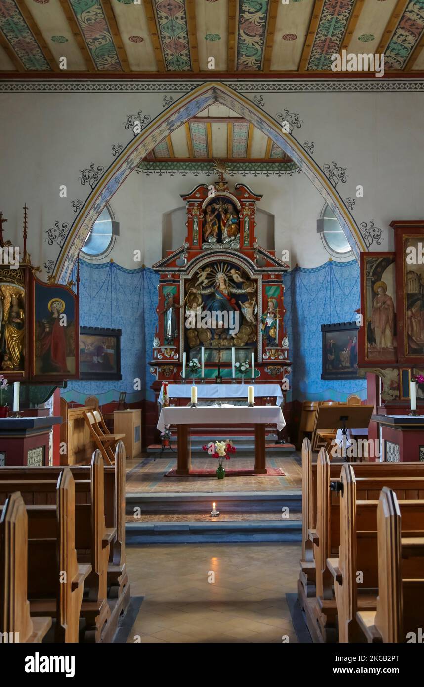 High altar by David Zürn, interior, choir of the cemetery chapel of the ...