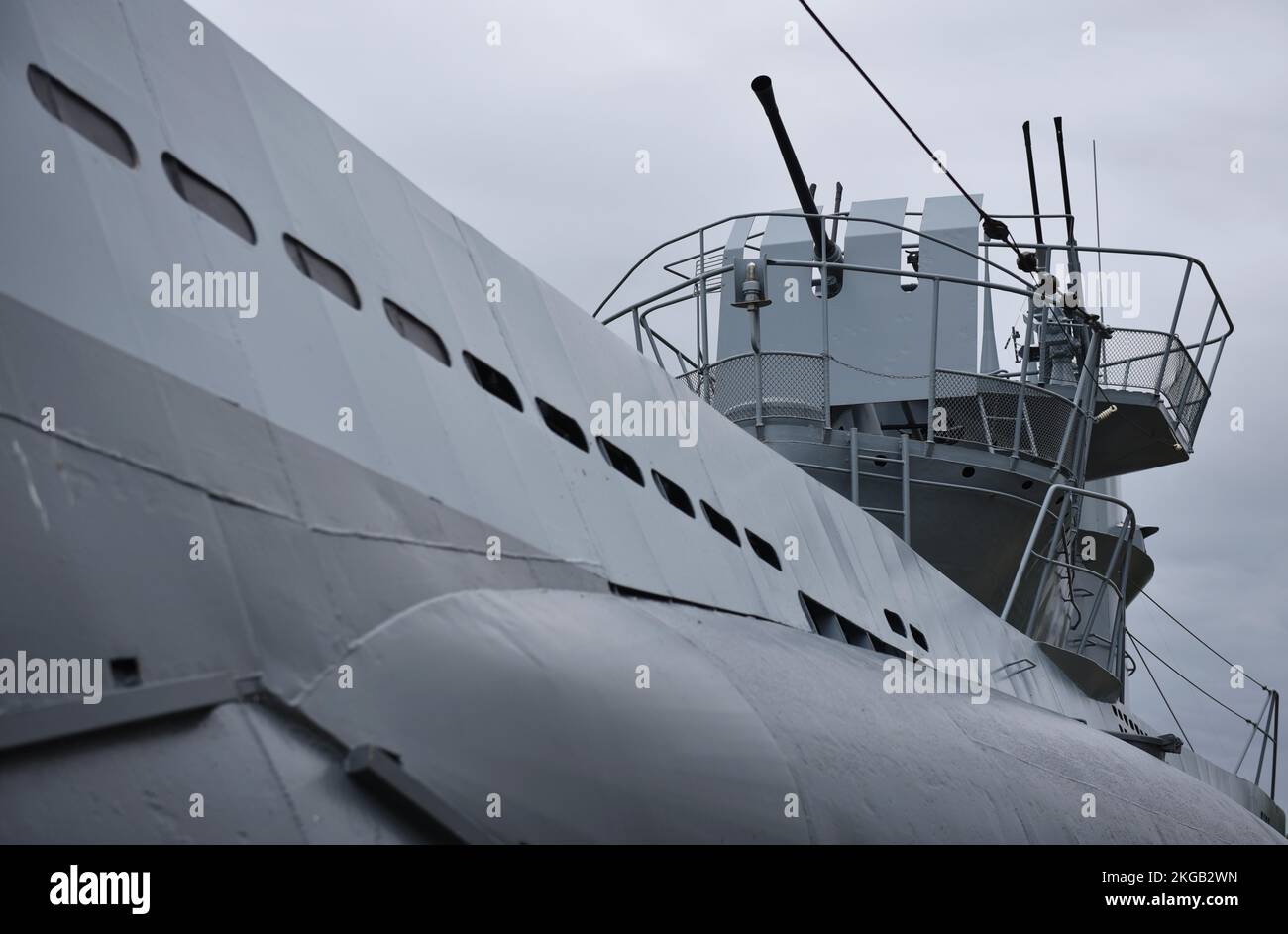 Gun turret of a submarine in Kiel, Schleswig-Holstein, Germany, Europe ...