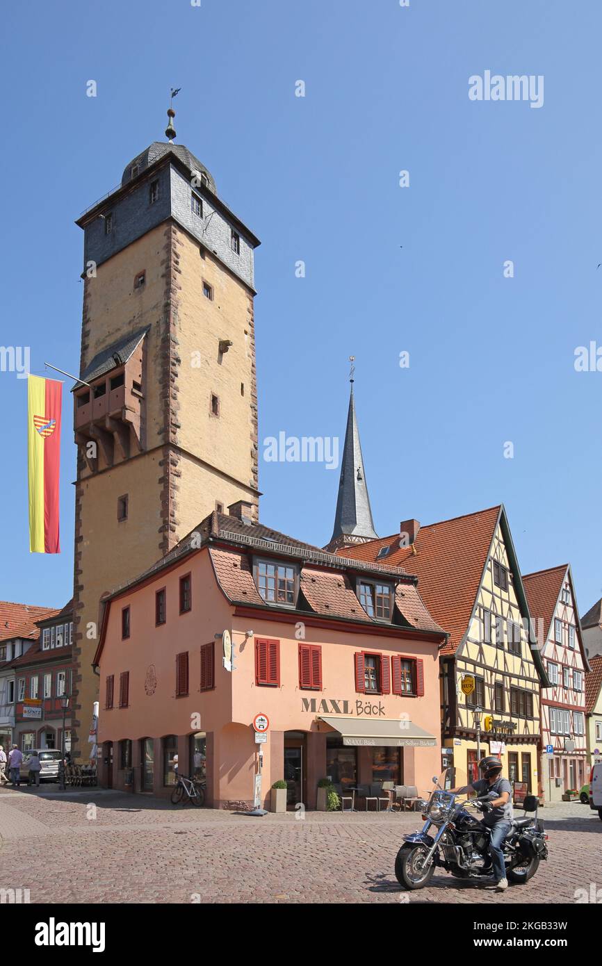 Historic Bavarian Tower and landmark of Lohr am Main, Bavaria, Germany ...