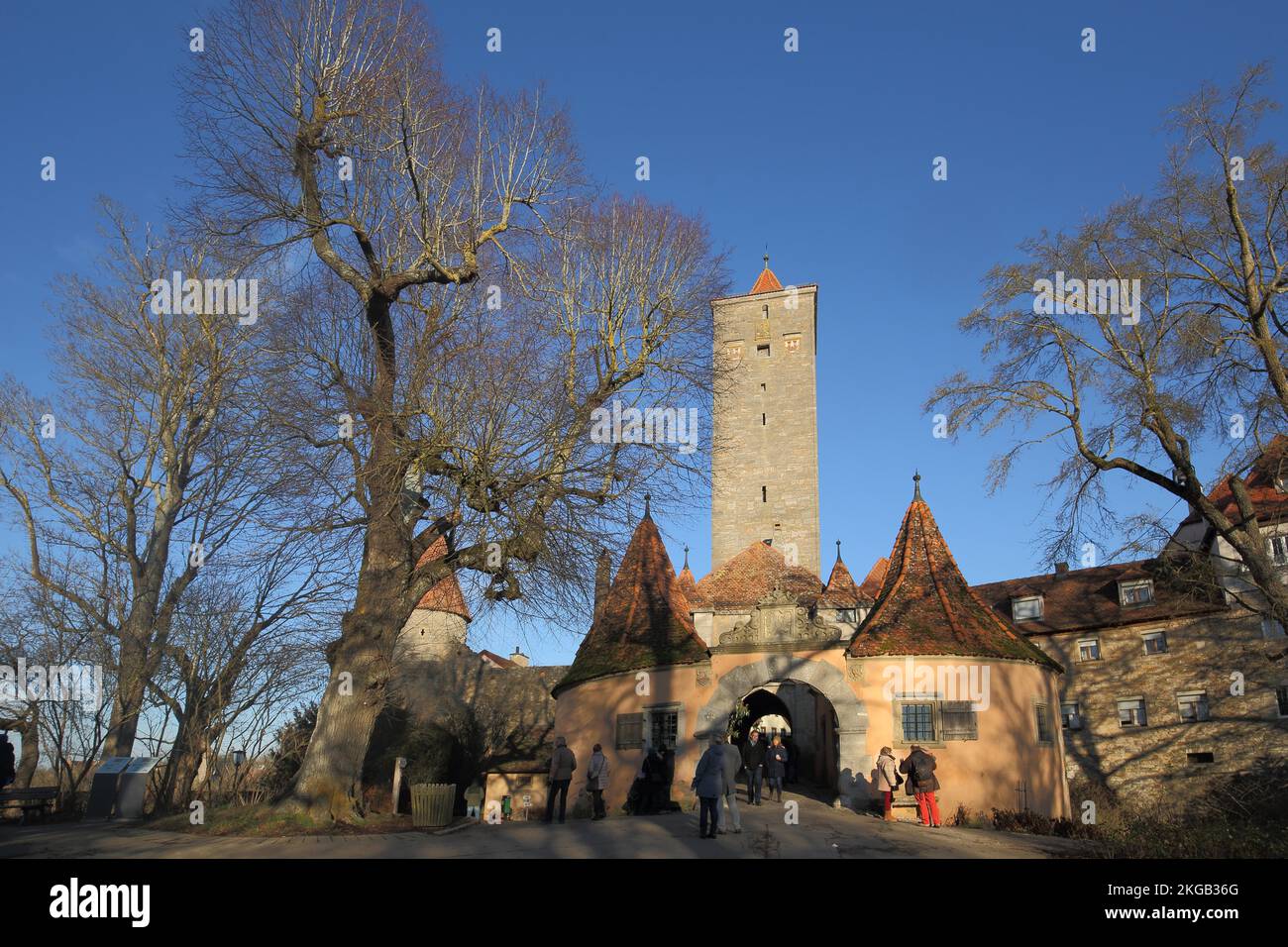 Historic castle gate in Rothenburg ob der Tauber, Bavaria, Germany ...