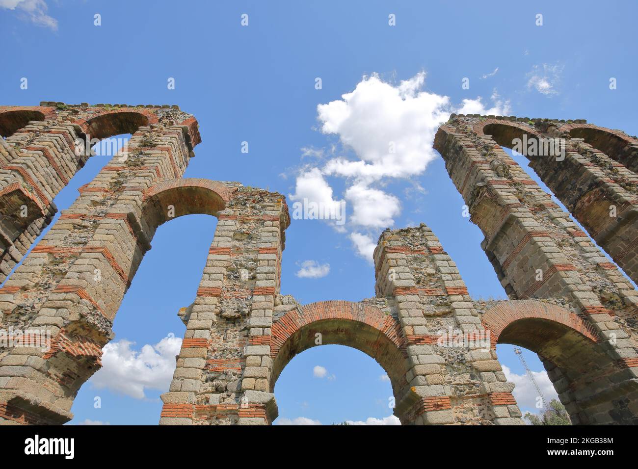 UNESCO Acueducto de los Milagros with a view of the sky in Merida ...
