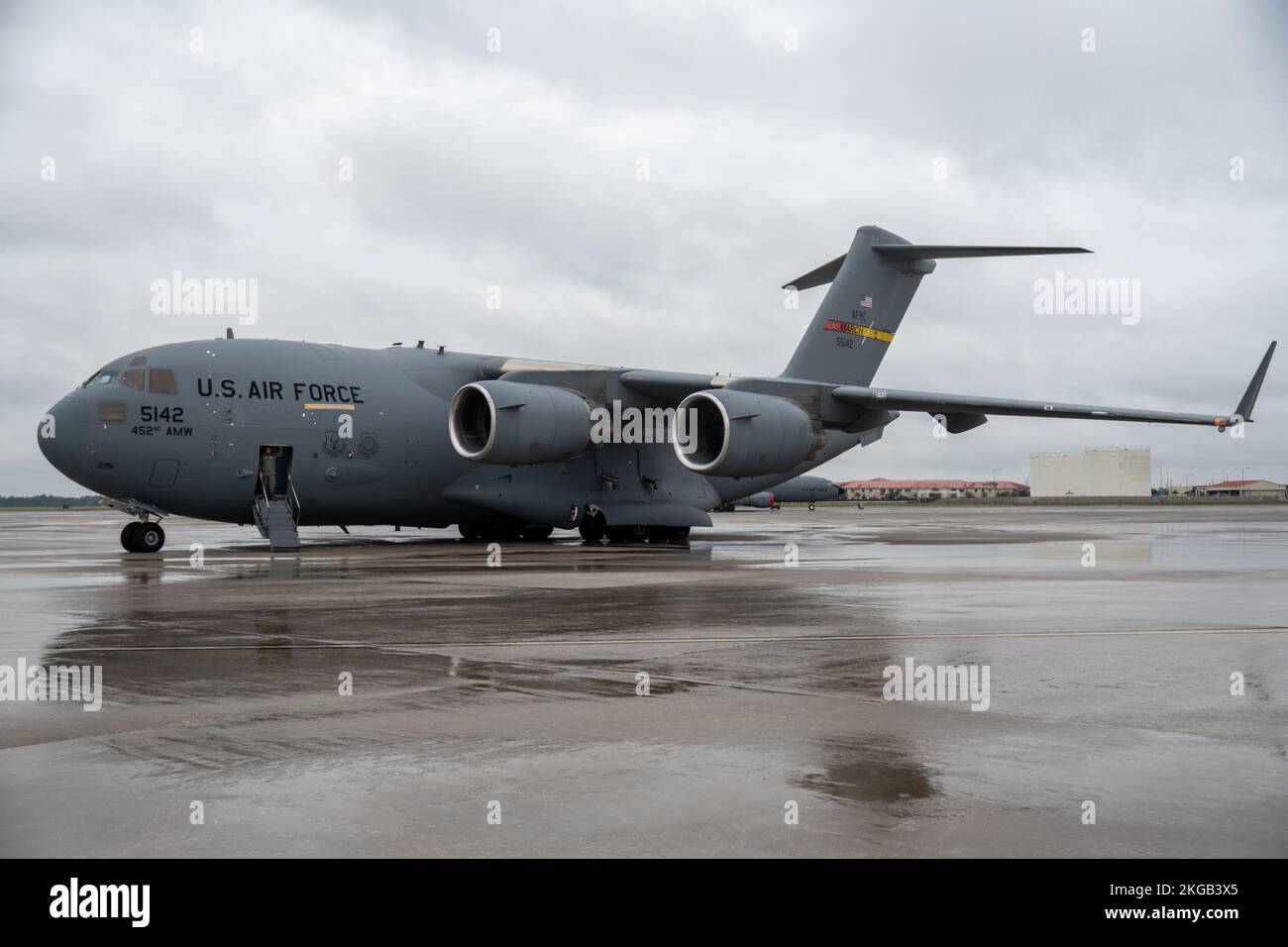 A C-17 Globemaster III aircraft assigned to the 729th Airlift Squadron, March Air Reserve Base ...