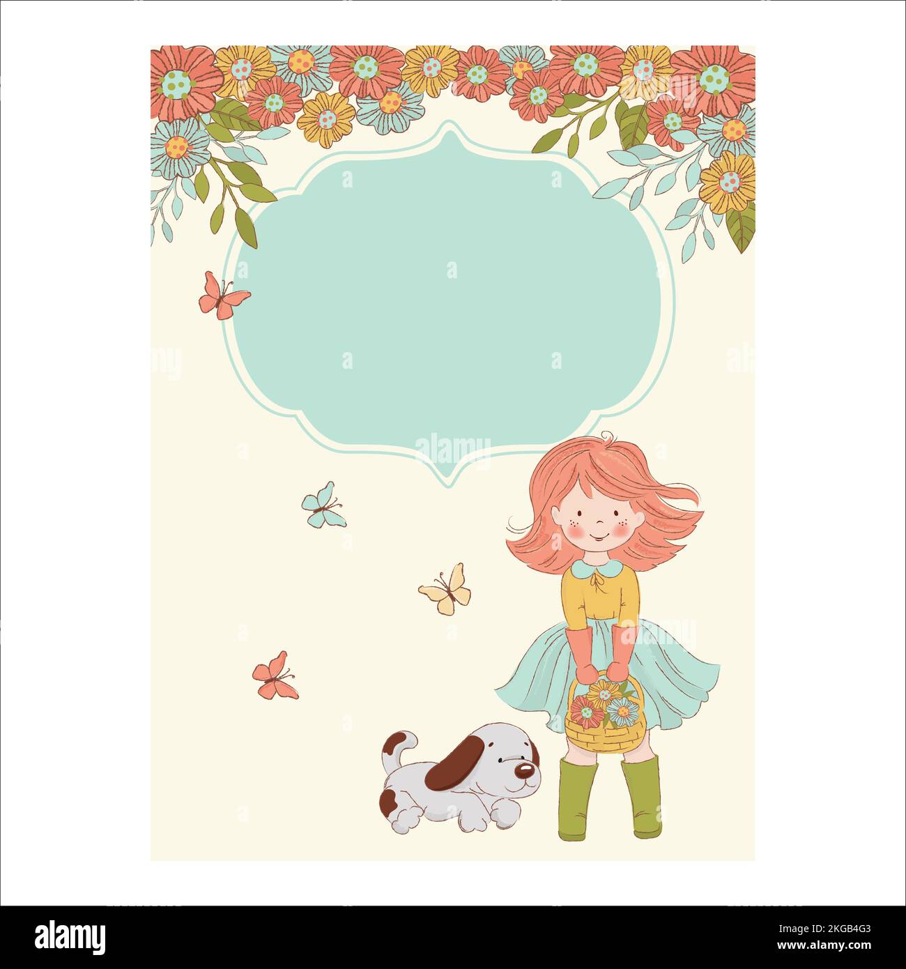 DEAR MOMMY Spring Birthday Mother Day Congratulation Hand Drawn Greeting Card Holiday Cartoon ...