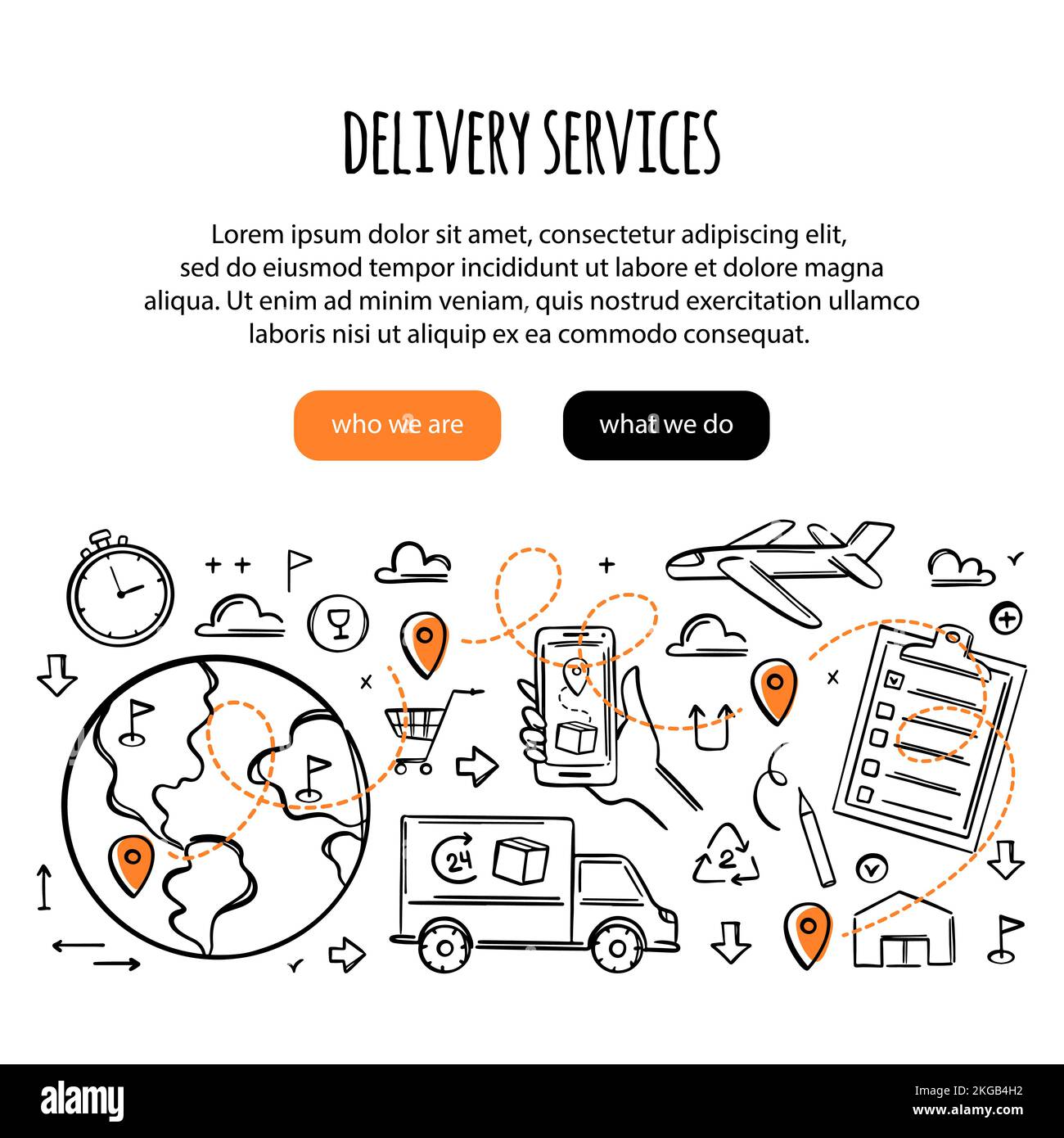 DELIVERY SERVICES Of Goods By Different Modes Of Transport By Smartphone In Hand In Short Time ...