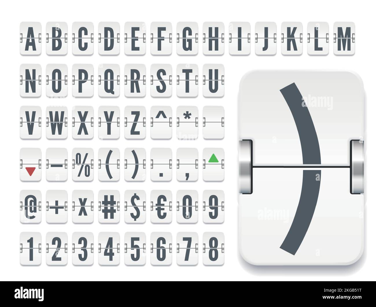 White scoreboard abc font with numbers for showing stock exchange rates ...
