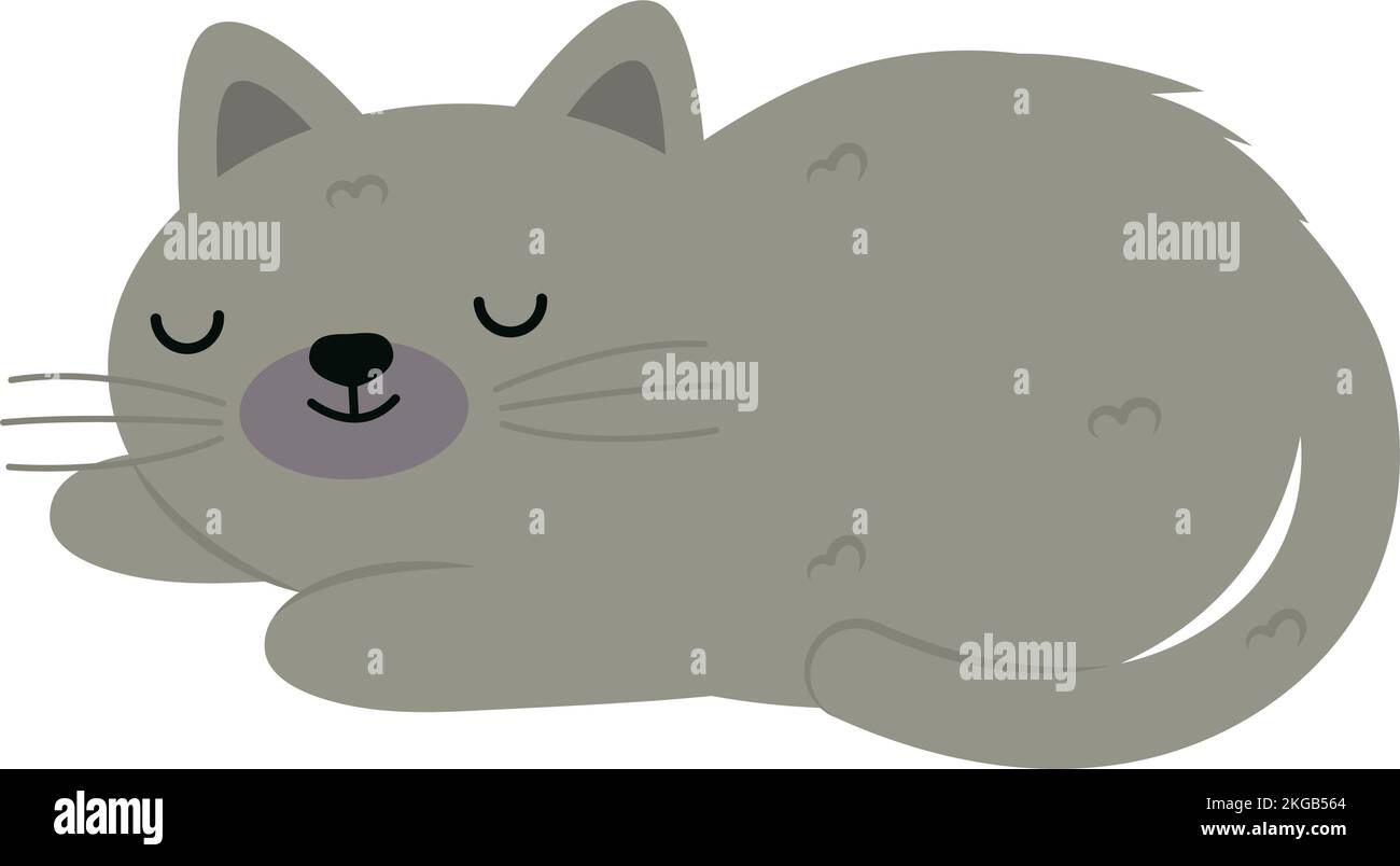 gray cute cat Stock Vector Image & Art - Alamy
