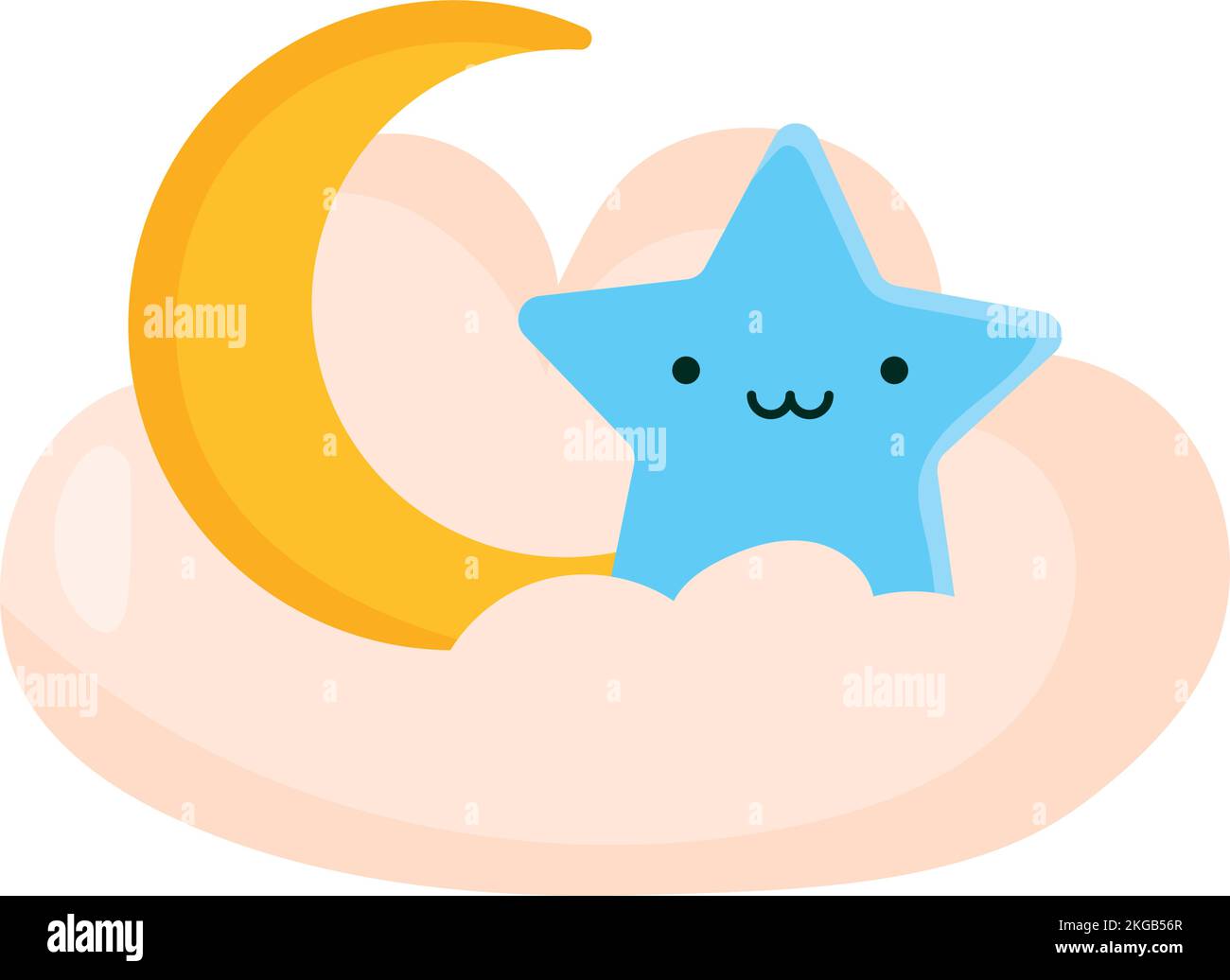 Cute cloud moon kawaii Cut Out Stock Images & Pictures - Alamy