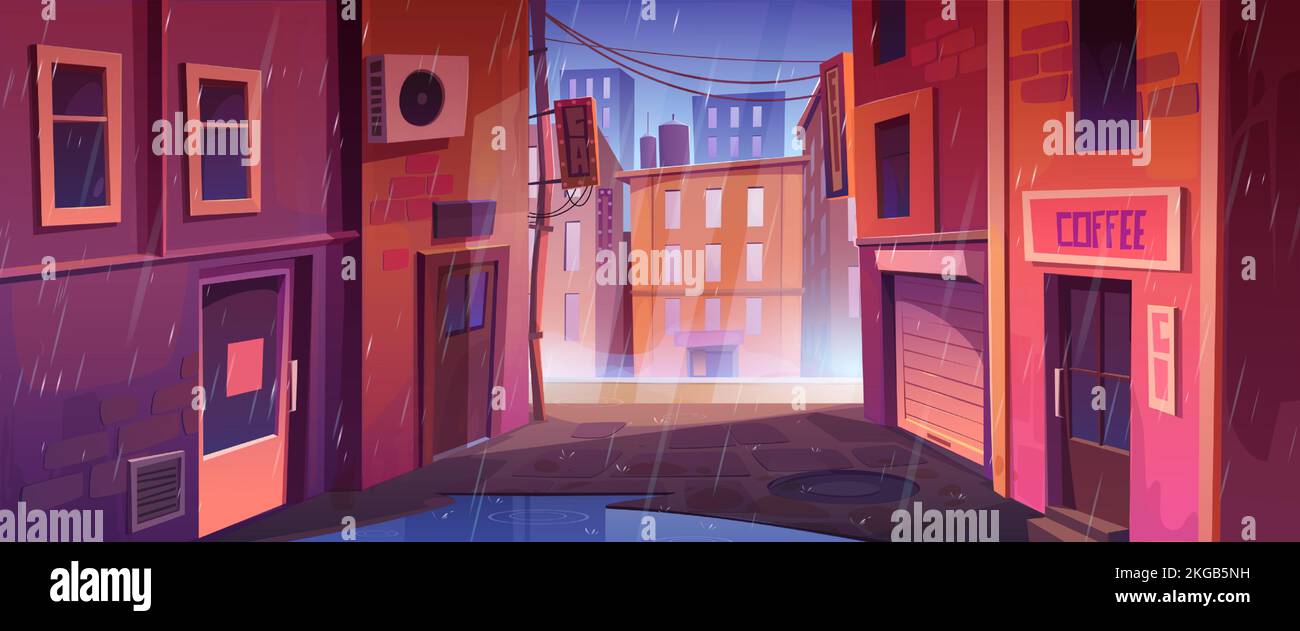Alley way with brick walls Stock Vector Images - Alamy