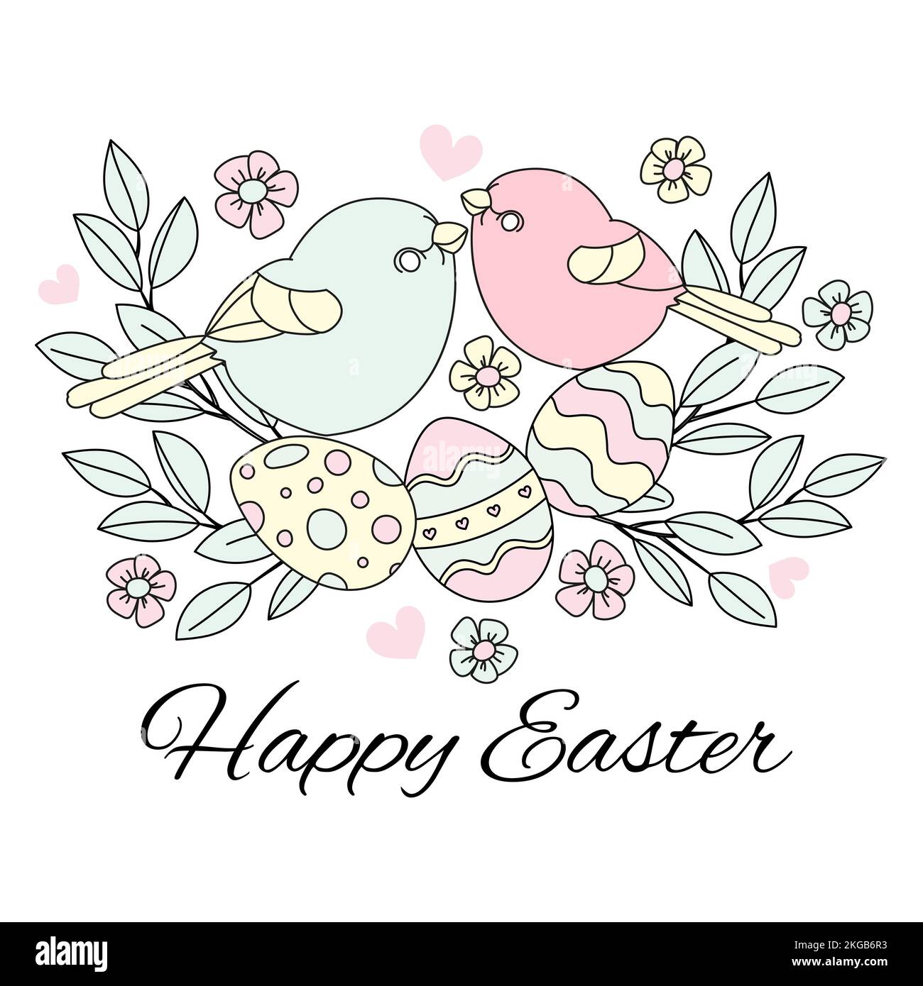 EASTER BIRDS Great Religious Holy Holiday Cartoon Vector Illustration ...