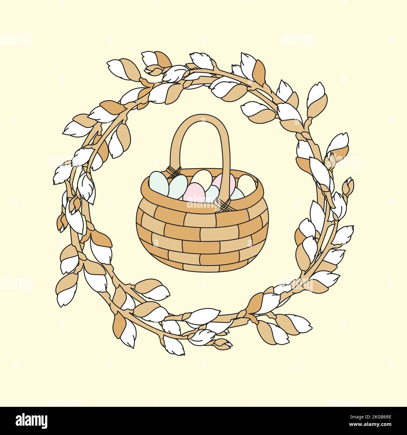 EASTER DREAM Willow Wreath Spring Great Religious Holy Holiday Cartoon ...