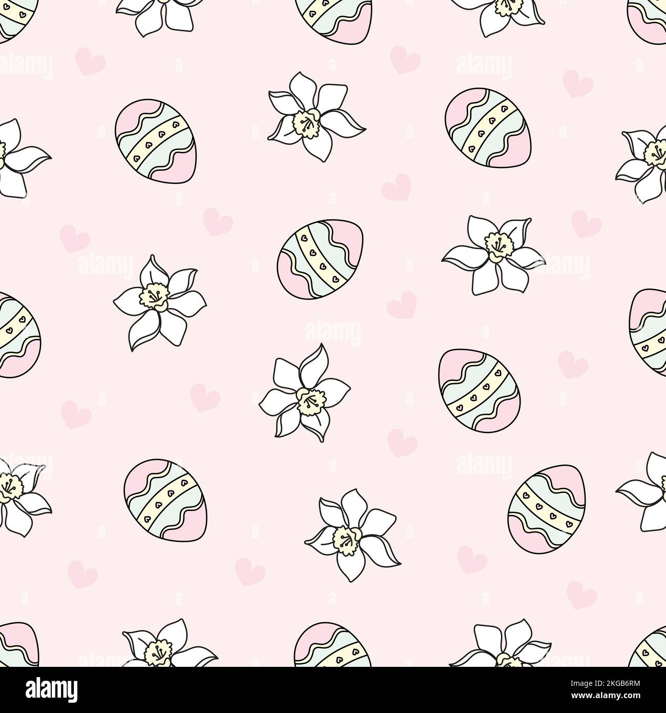 EASTER EGG Great Religious Holy Holiday Cartoon Seamless Pattern Vector ...