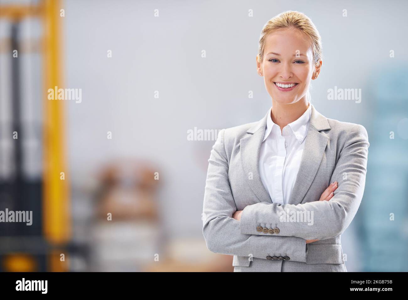 Shes the woman at the top. Portrait of a female factory manager ...
