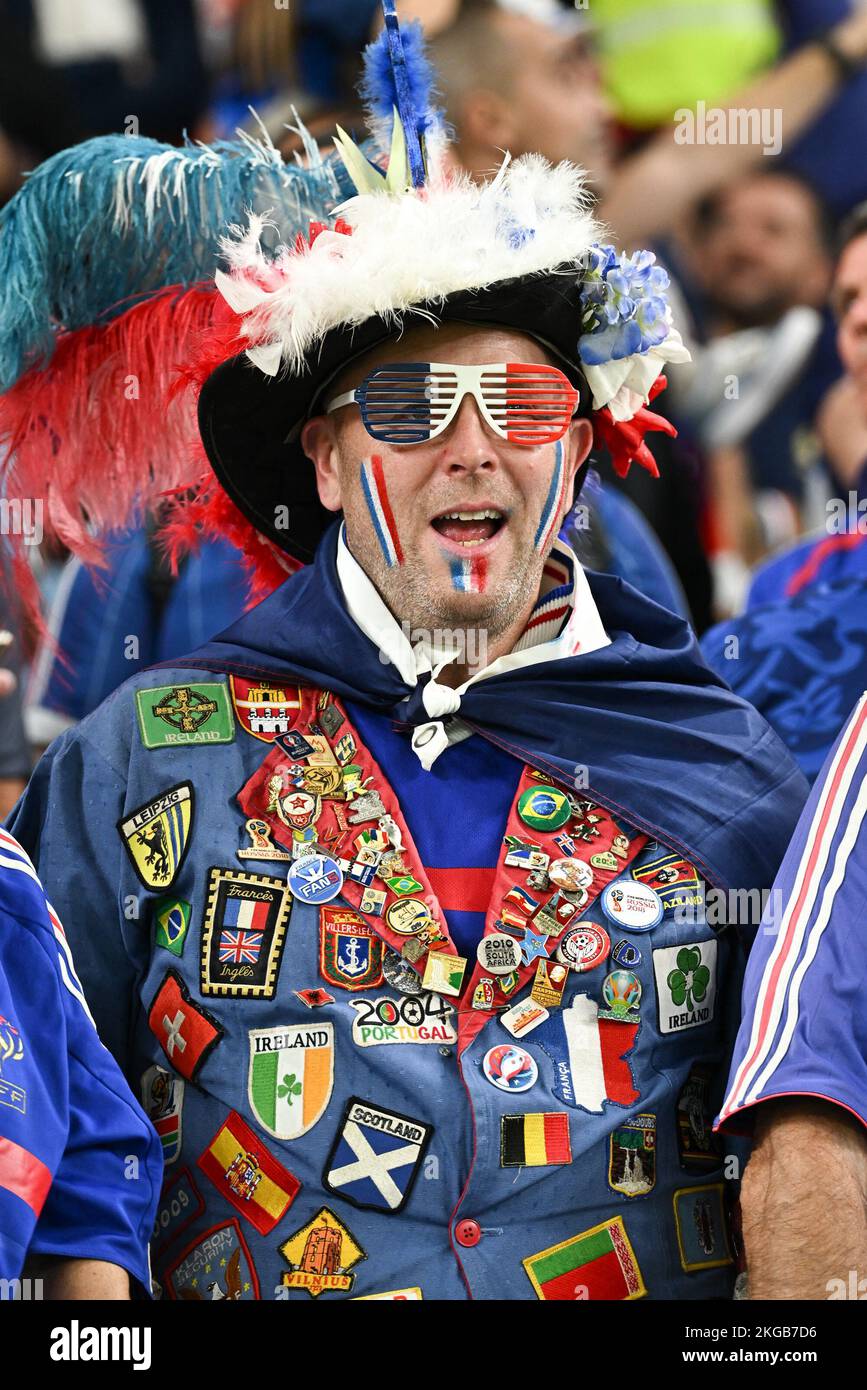 Doha, Qatar, November 22, 2022. French fans during France v Australia ...