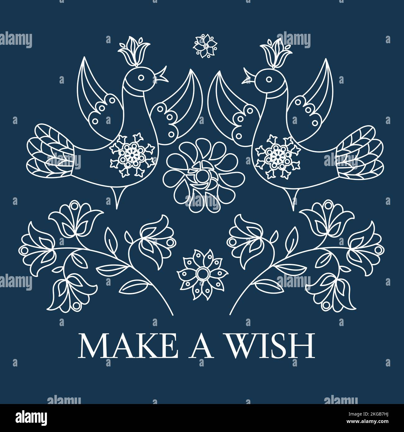 ETHNO WISH Folk Traditional Doodle Ornament Cartoon Vector Illustration ...