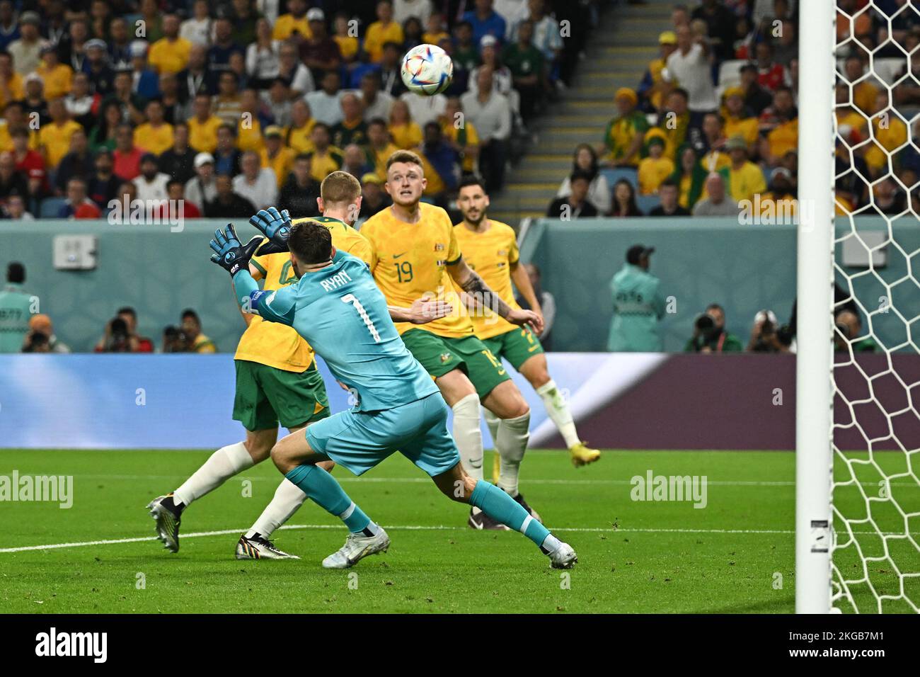 Doha, Qatar, November 22, 2022. Mathew Ryan of Australia during France ...