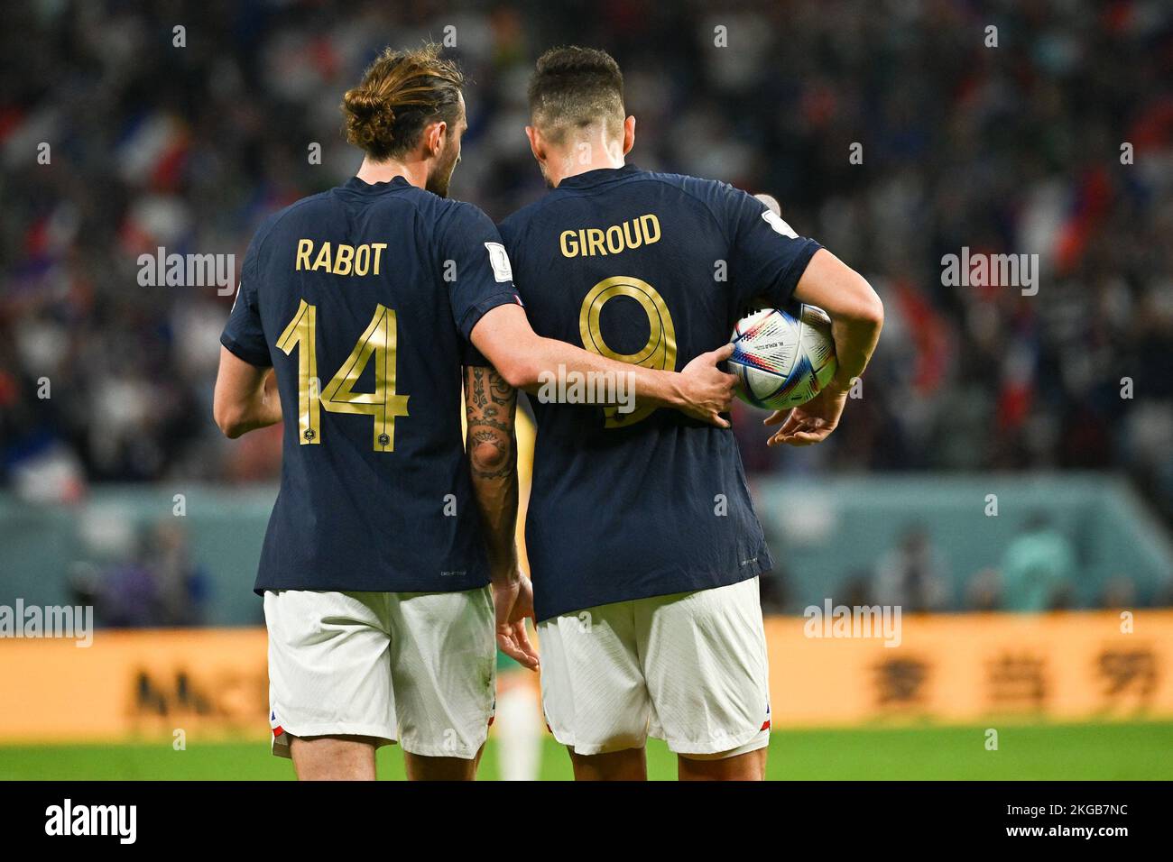 Doha Qatar November 22 2022 Adrien Rabiot And Olivier Giroud Of