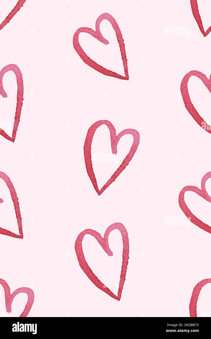 Watercolor painted red hearts, for your design Stock Photo - Alamy