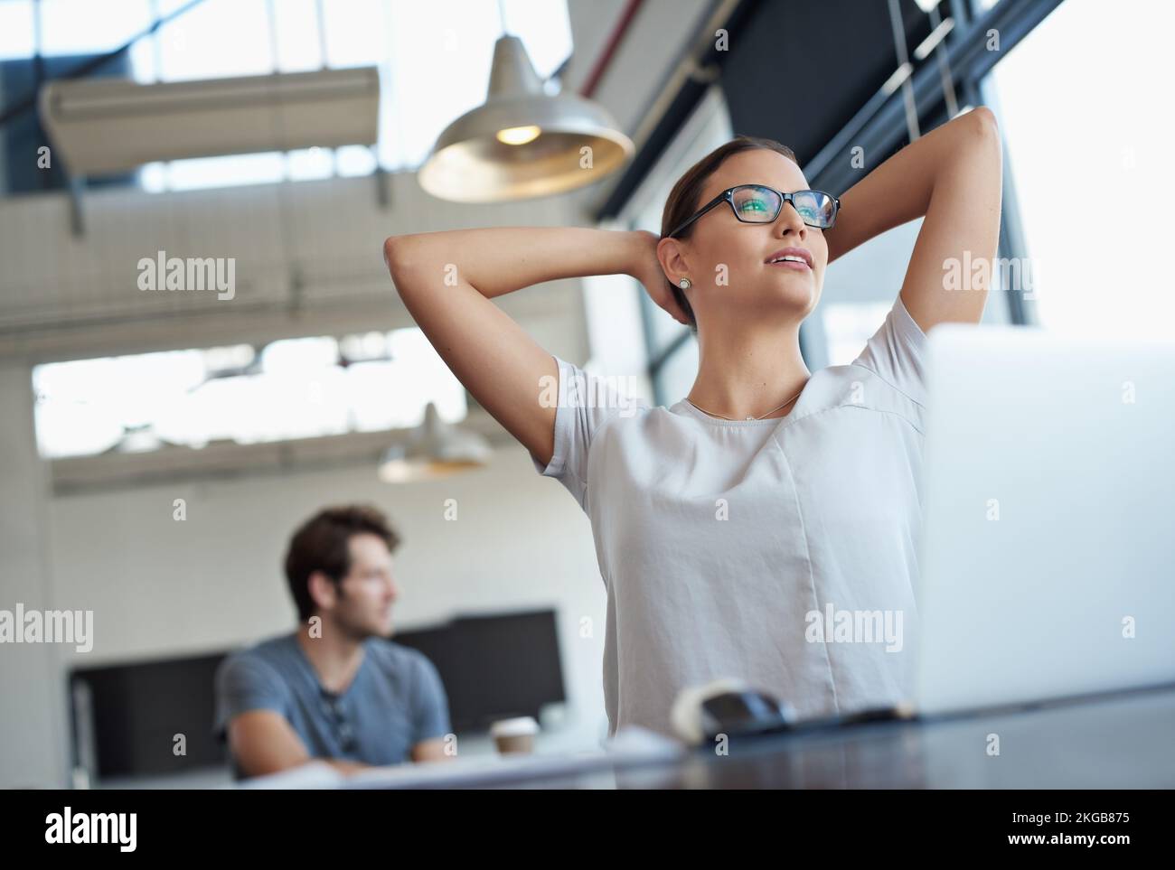 Relish in the success youve earned. a young woman working on a laptop ...