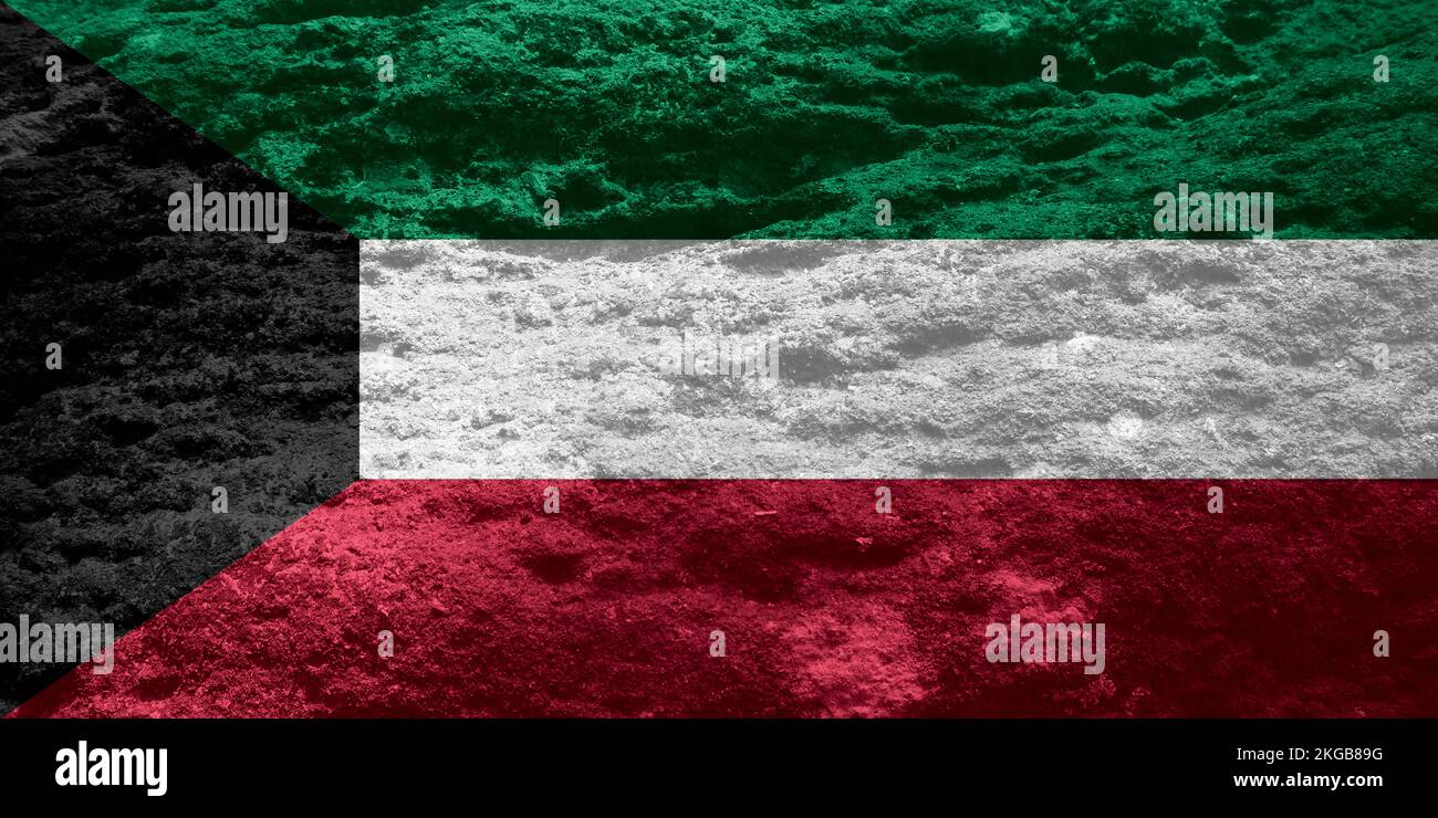 kuwait flag texture as background Stock Photo - Alamy