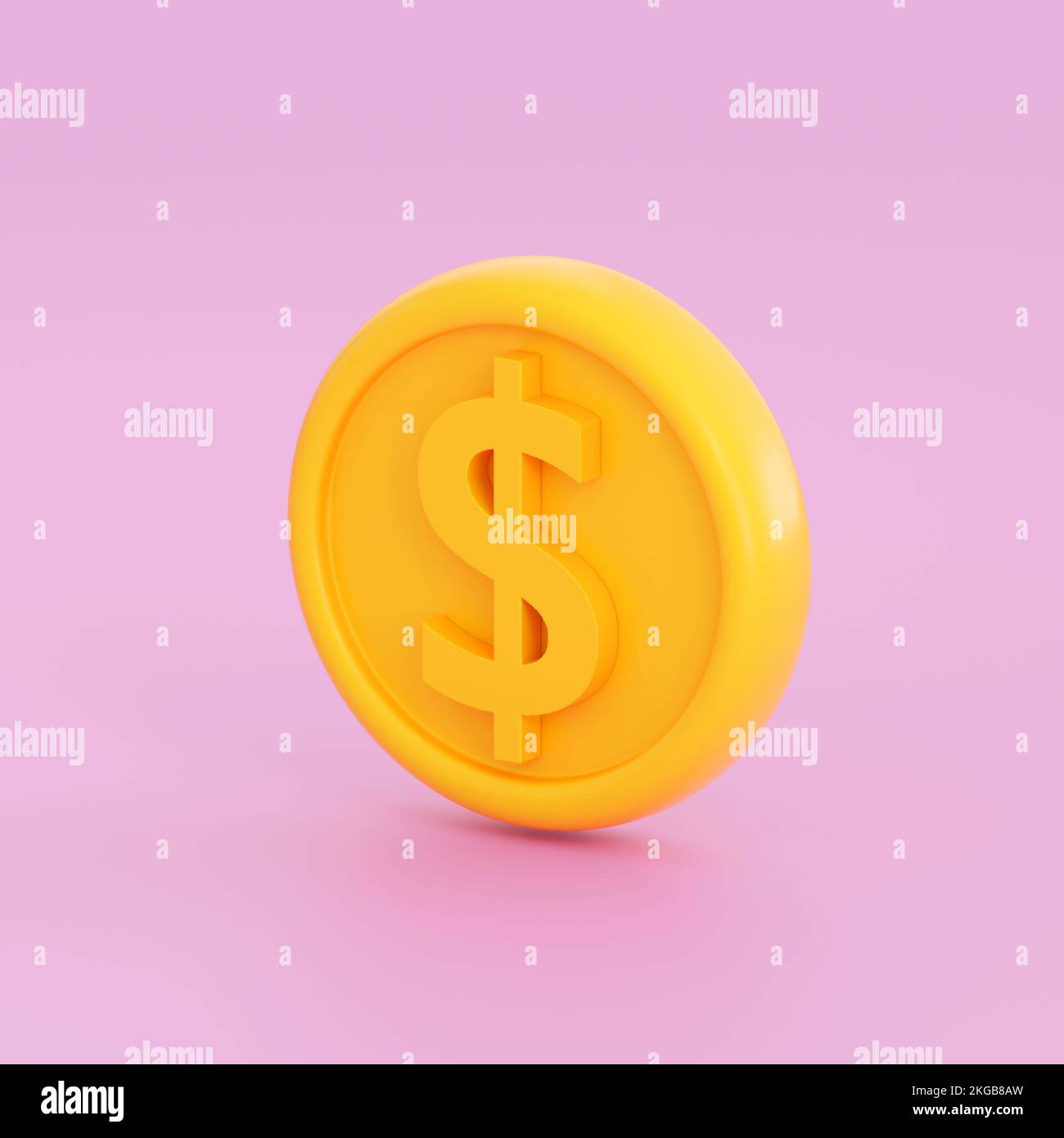 3d violet coin with dollar sign. Investment, money growth, banking ...