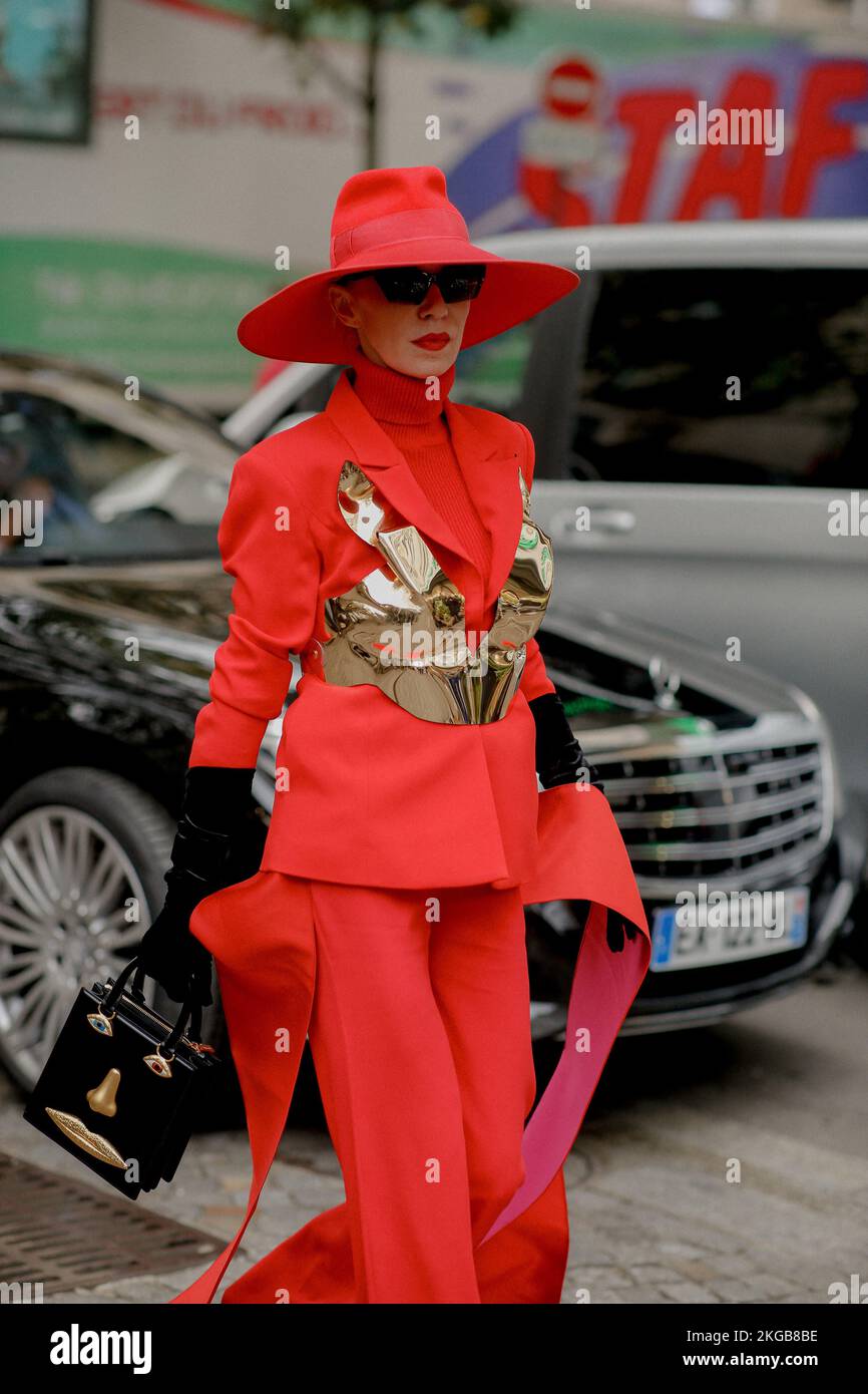 Street style, Denisa Palsha arriving at Stella McCartney Spring Summer ...