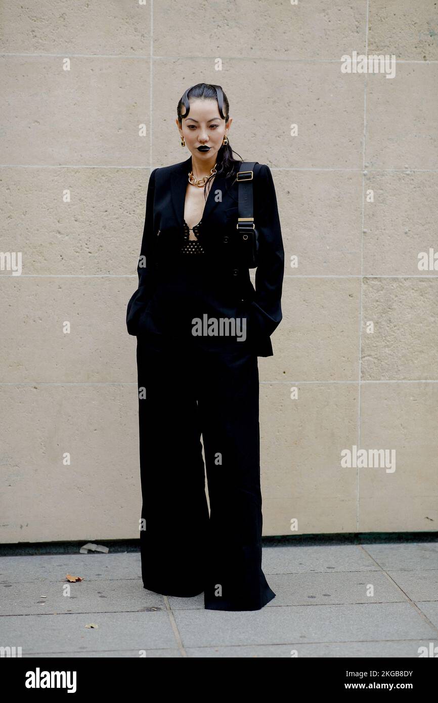 Street style, Jessica Wang arriving at Stella McCartney Spring Summer ...