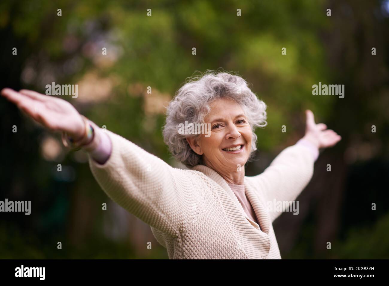 Retired and feeling amazing. Portrait of a smiling senior woman ...