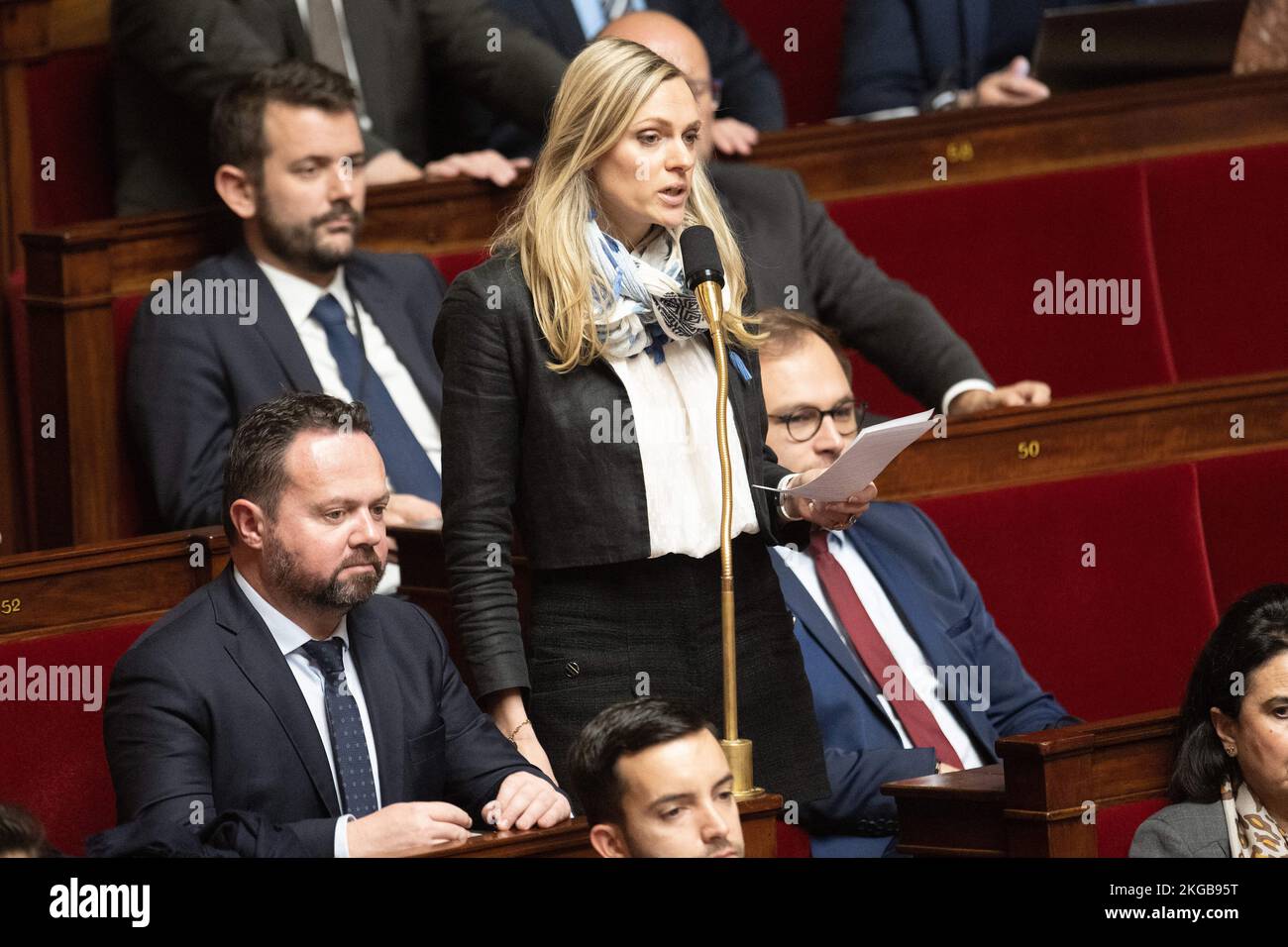 Deputy, Mathilde Paris attends a session of Questions to the Government ...