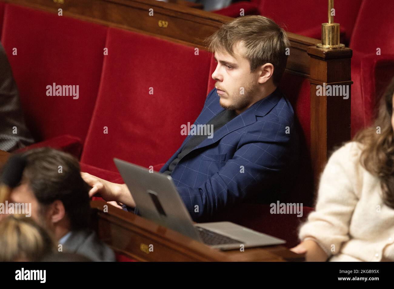 Deputy, Louis Boyard attends a session of Questions to the Government ...