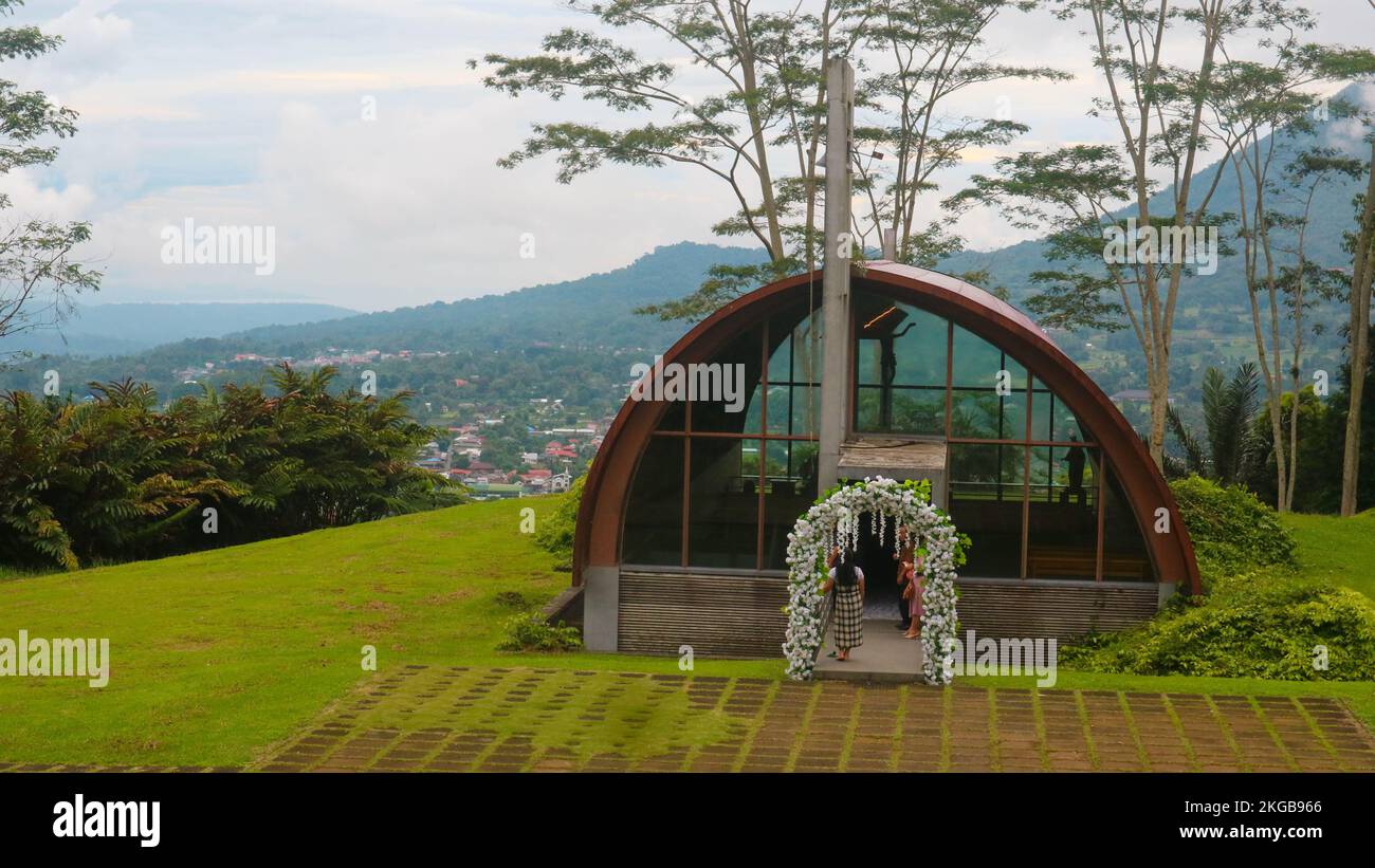 Beautiful church with half tube design Stock Photo - Alamy