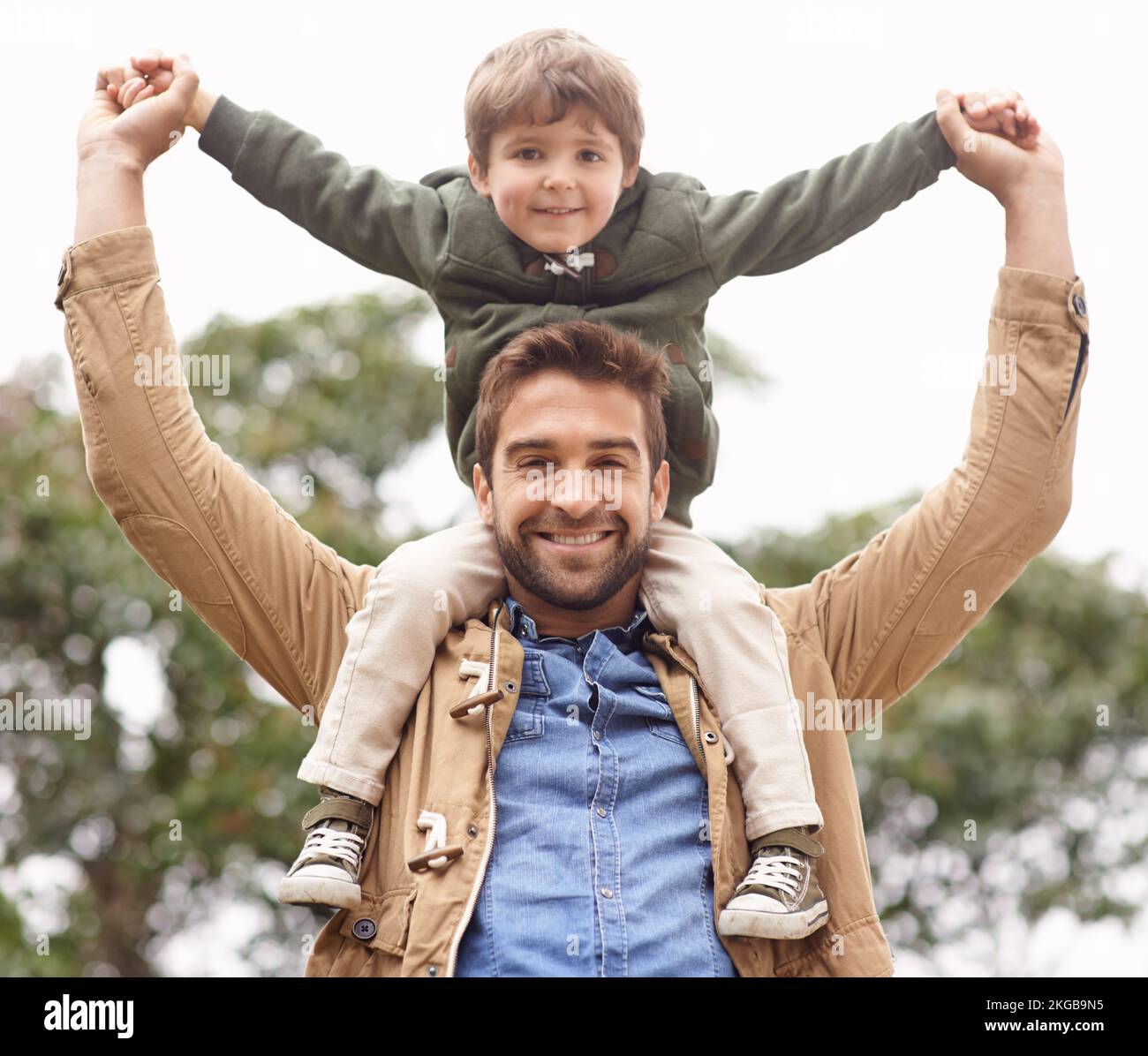 My dad and best friend. a father and son enjoying a day outdoors Stock ...