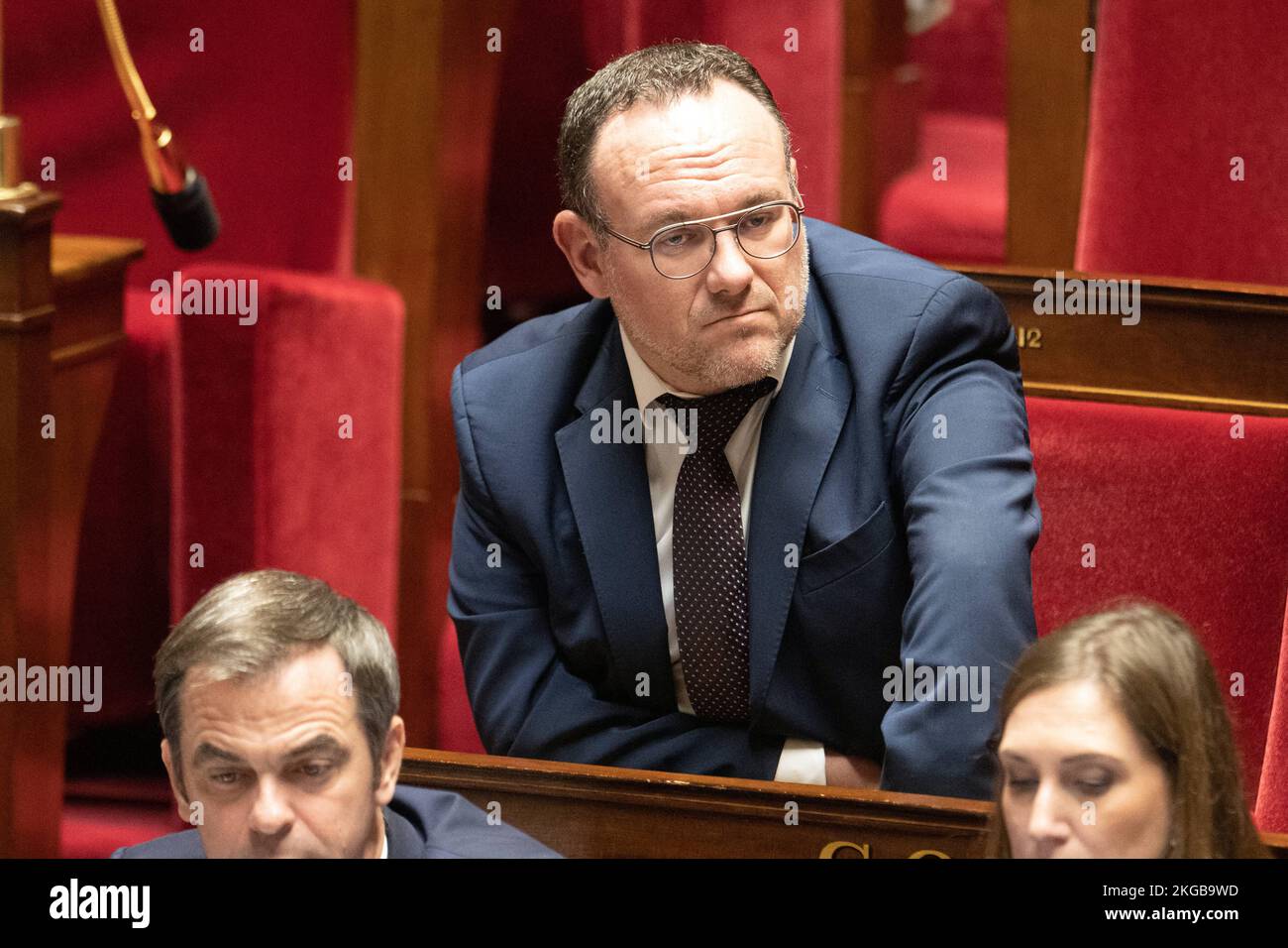 Deputy, Damien Abad attends a session of Questions to the Government at ...