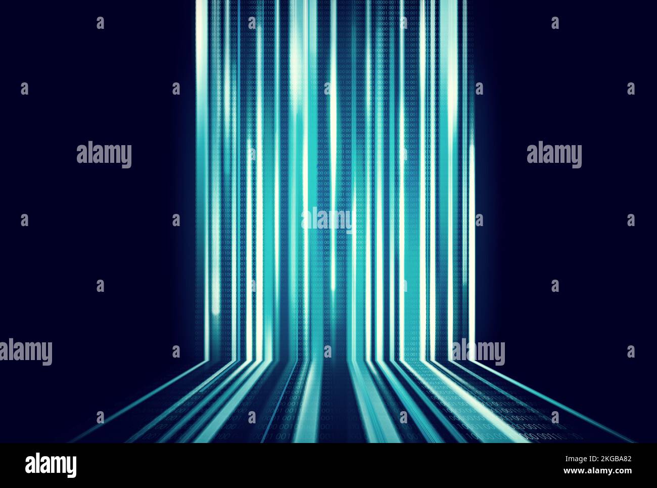 Data at superspeed. Cropped view of a data stream against a black ...