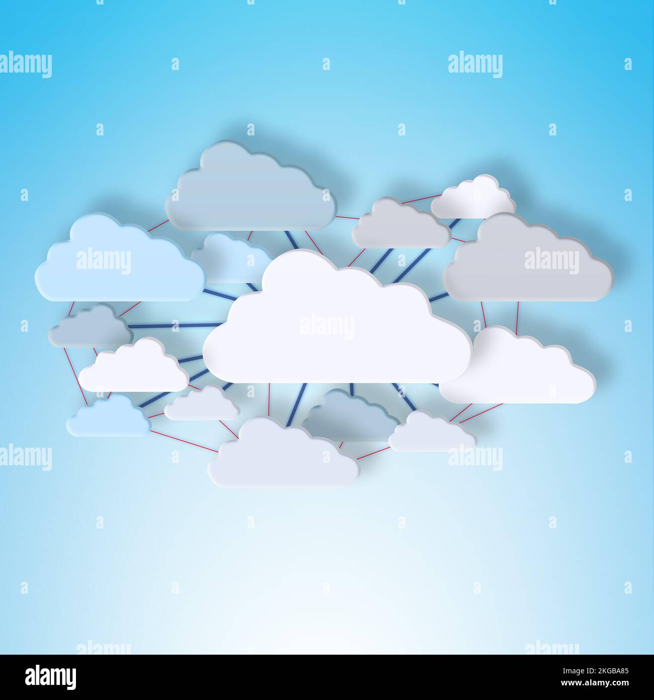 Its all connected. Conceptual image representing modern cloud computing ...