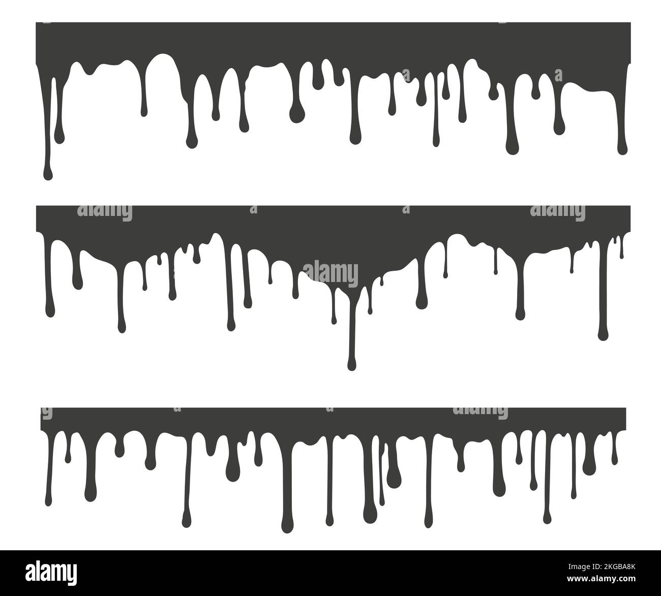 Melted drips and liquid paint drops. Current chocolate, ink, honey or ...