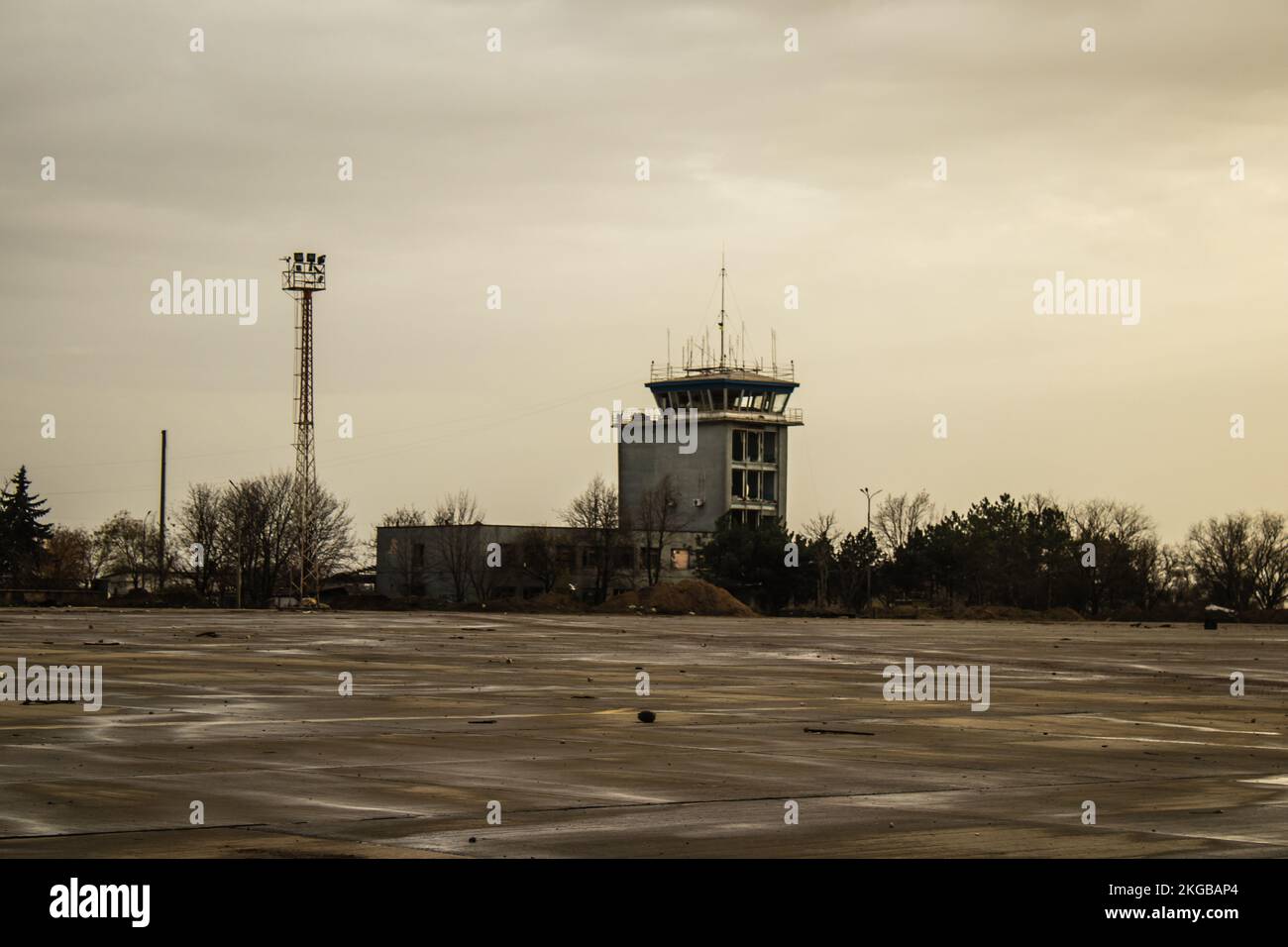 Destruction of Kherson International Airport in Chornobaivka, located ...