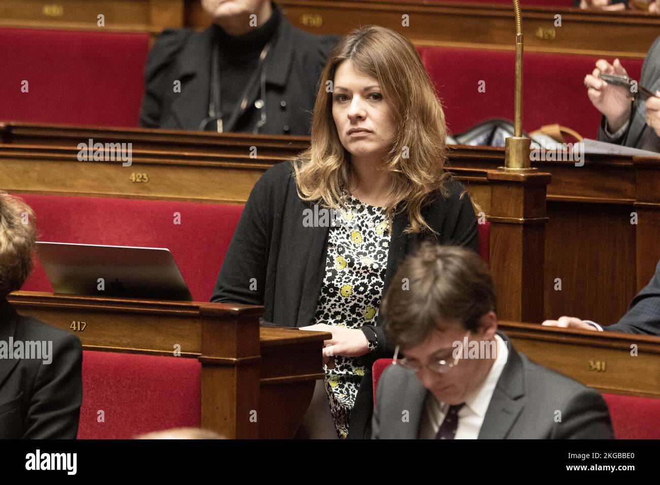 Deputy, Maud Bregeon attends a session of Questions to the Government ...