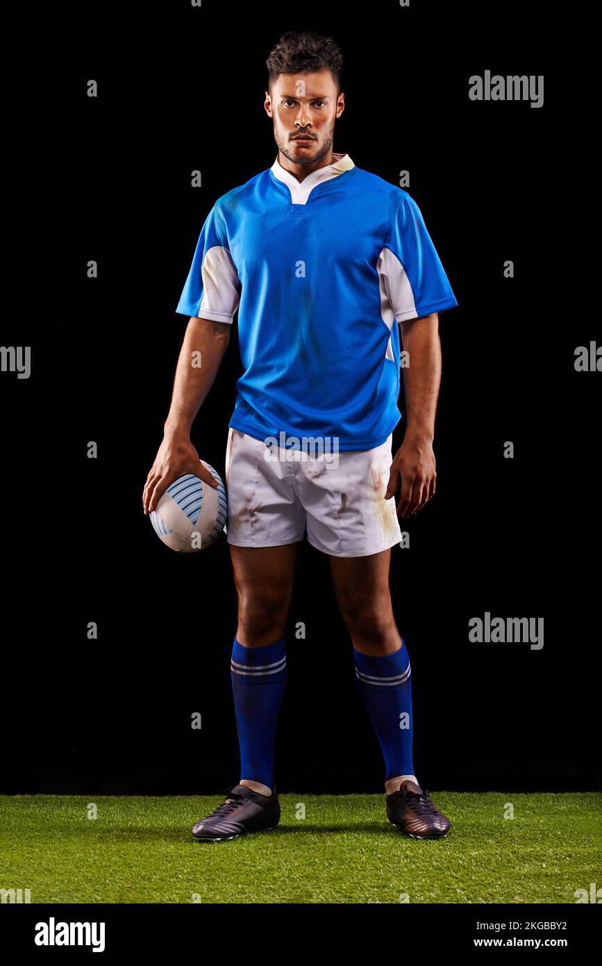 Rugby is his passion. a young rugby player on the field Stock Photo - Alamy