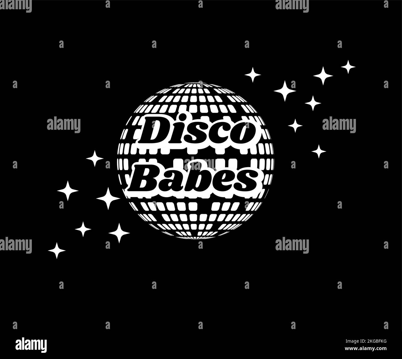 Disco Babes Disco ball Vector icon. Party Template Stock Vector Image ...