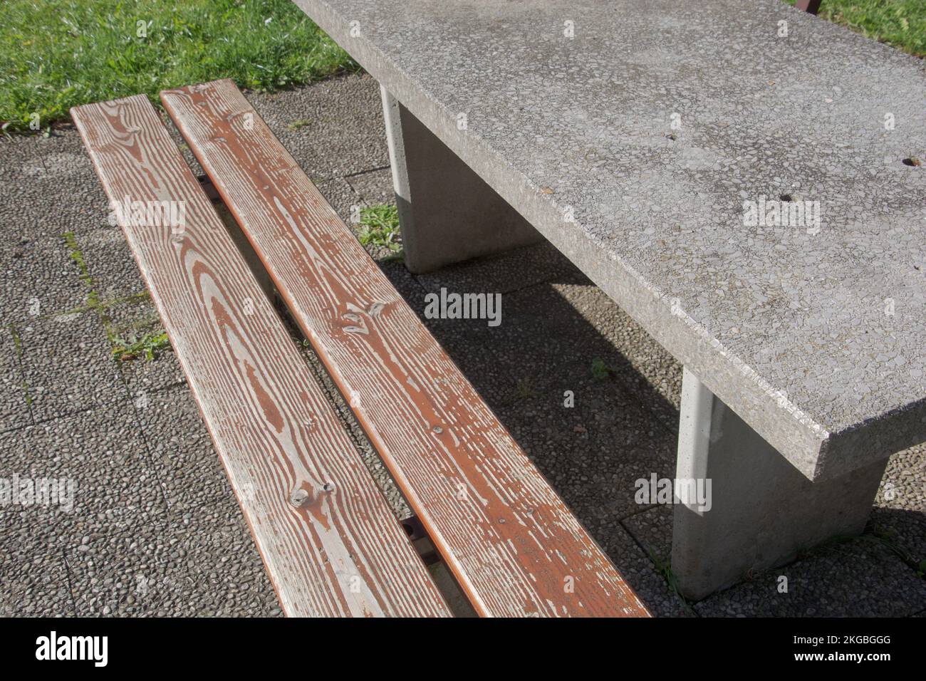 old and neglected picnic set at a rest area in Bavaria Stock Photo - Alamy