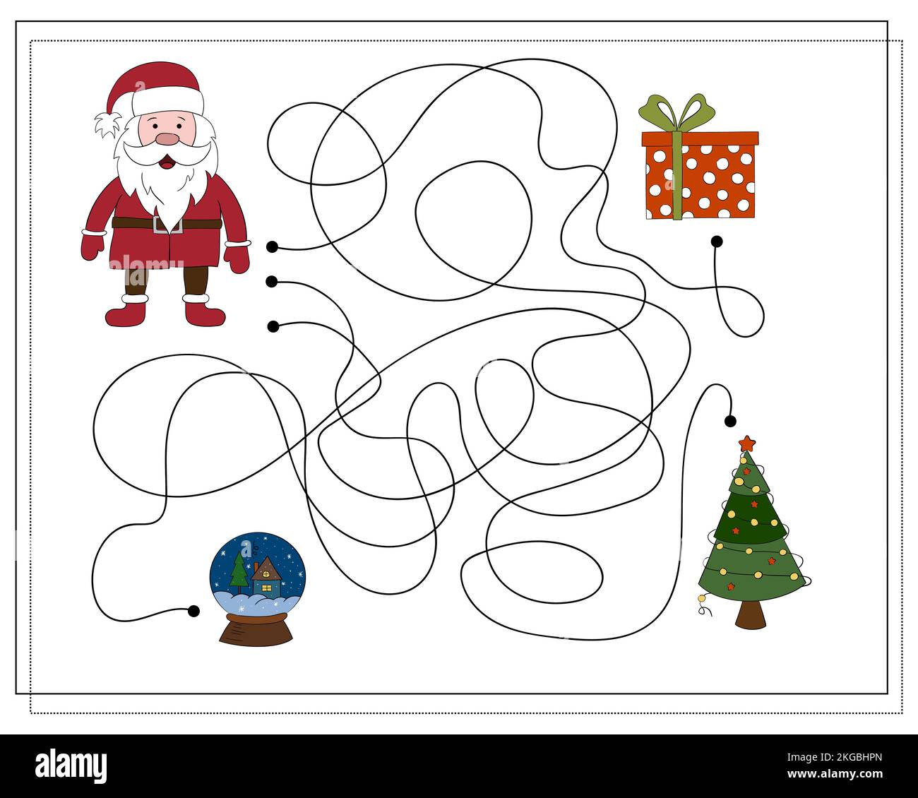 Kids christmas maze santa Stock Vector Images - Alamy