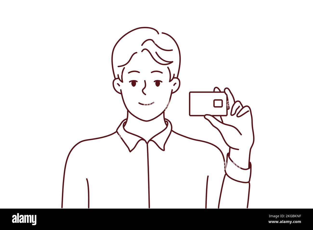 Smiling young man show plastic bank debit or credit card. Happy male ...