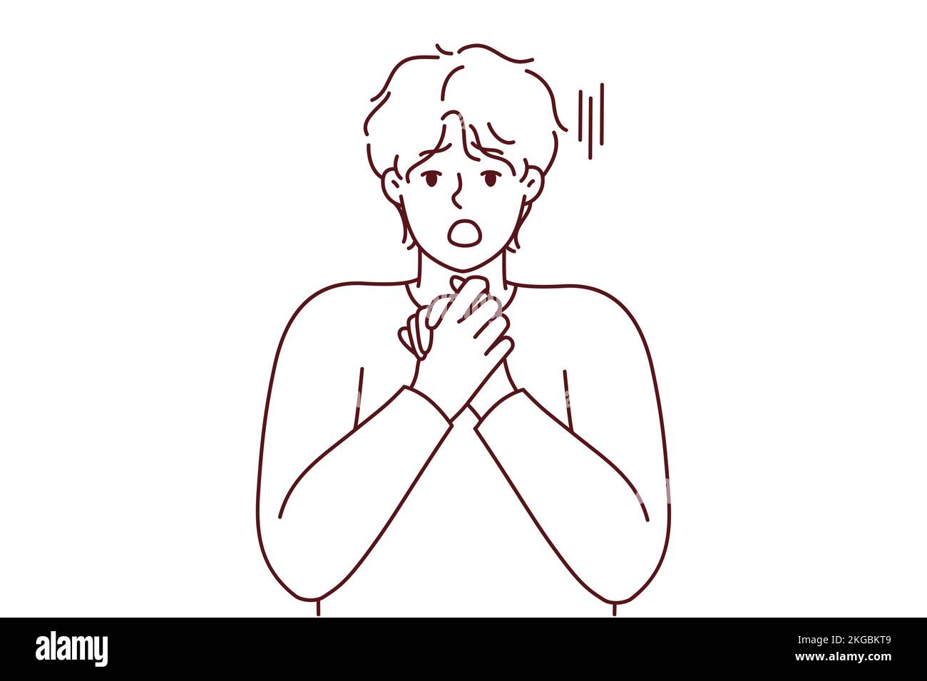 Shocked young man feel surprised and astonished with unbelievable news ...