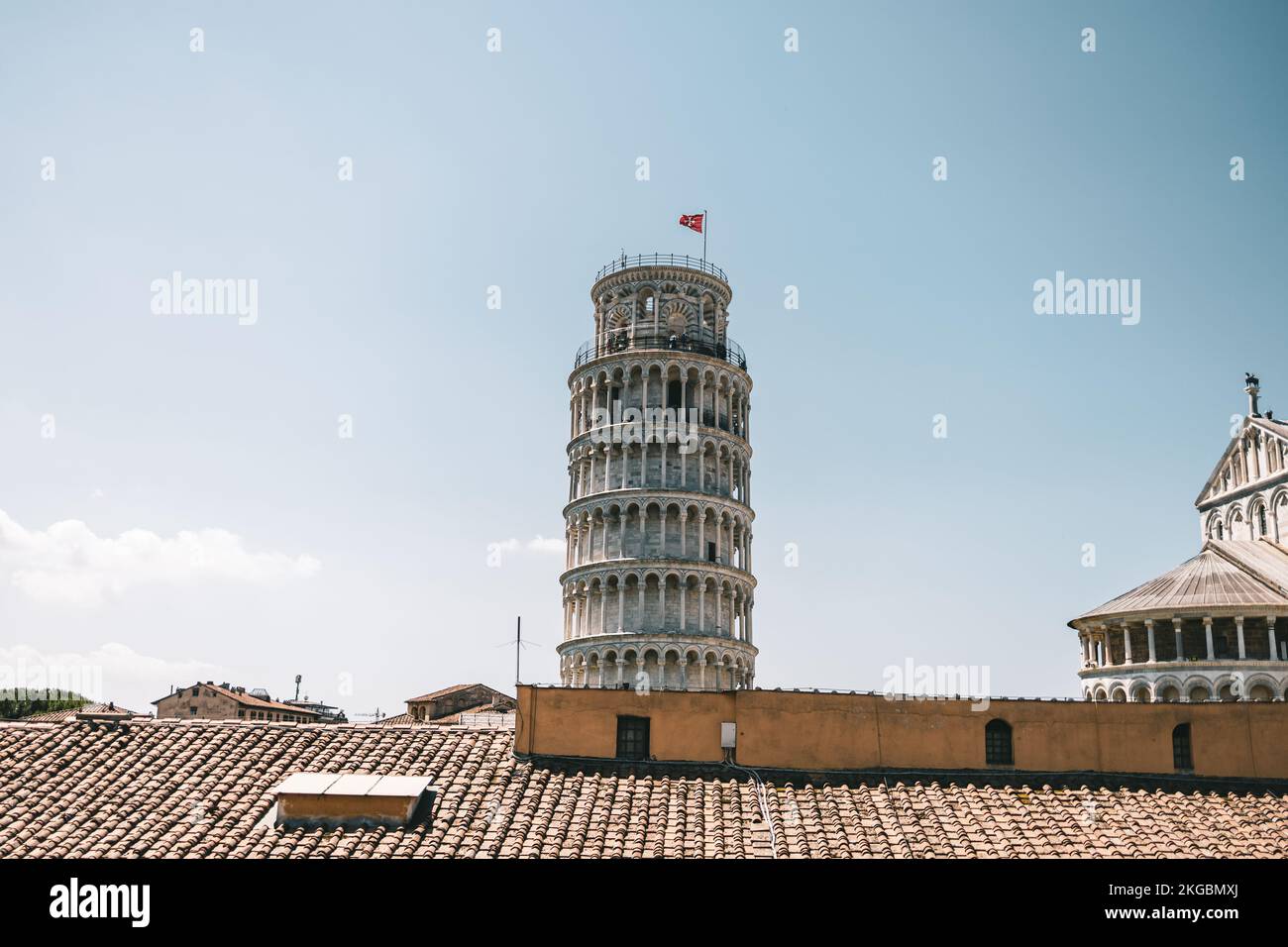 The famous Leaning Tower of Pisa in the city of Pisa in Italy Stock ...