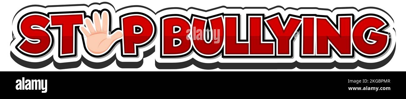 Stop Bullying text for banner or poster design illustration Stock Photo ...