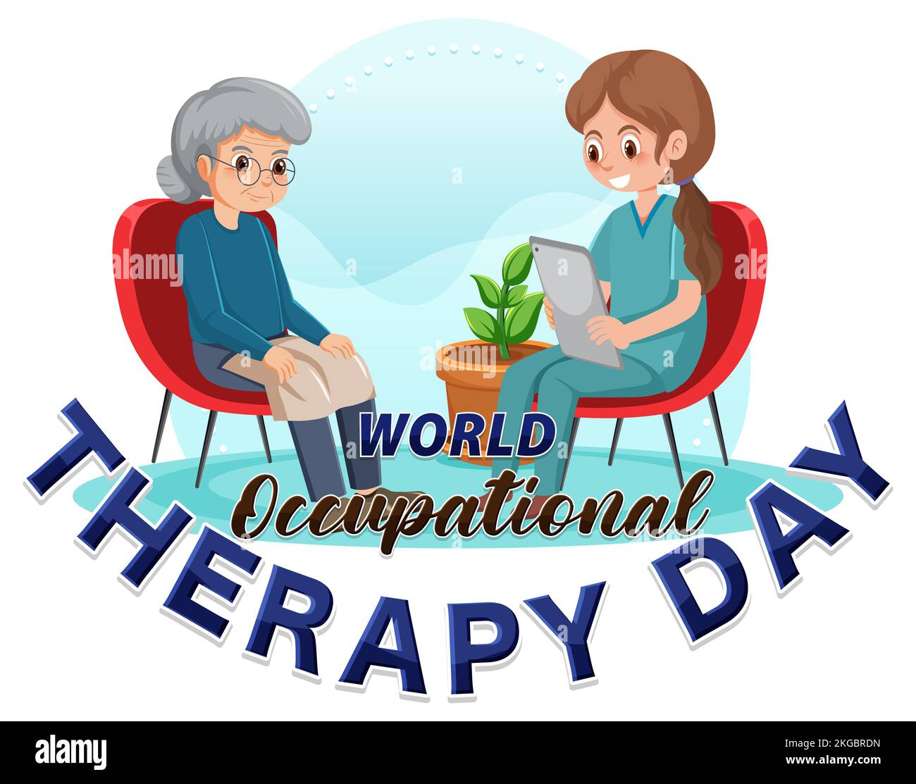 World occupational therapy day text banner design illustration Stock ...