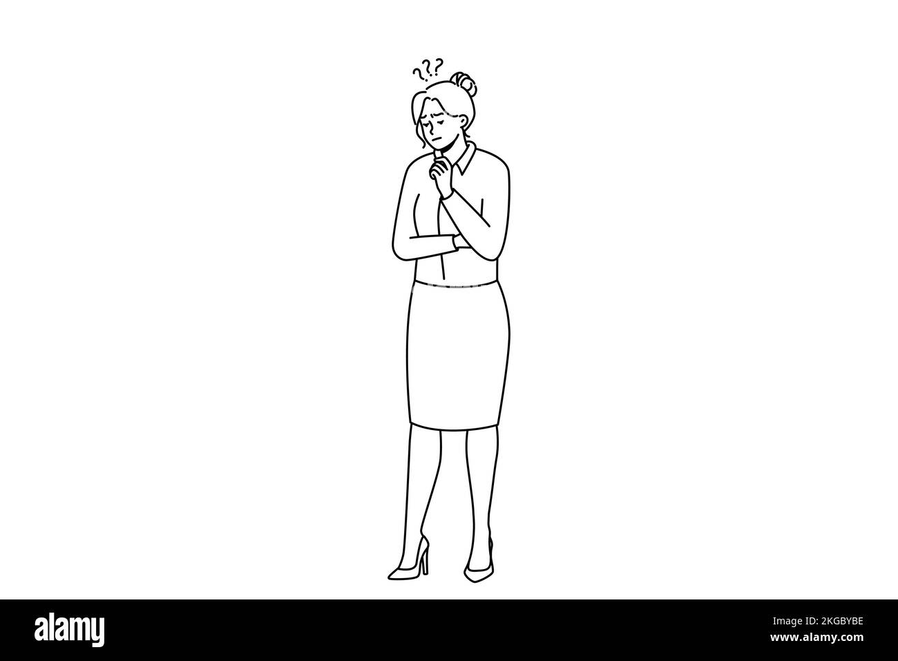 Confused Businesswoman Near Huge Arrows Facing Different Directions