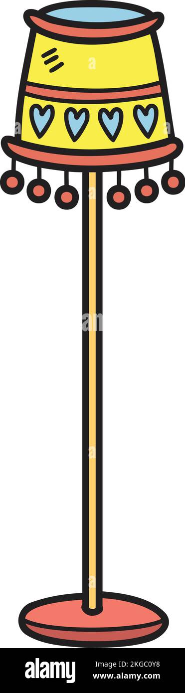 Hand Drawn floor lamp illustration isolated on background Stock Vector ...