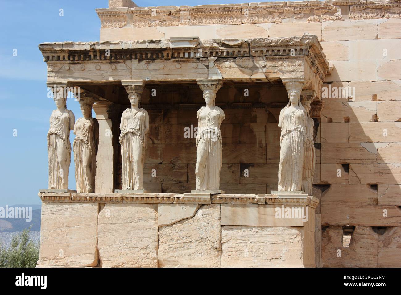 Erechtheion or Erechtheum temple, Caryatid Porch on the Acropolis in ...