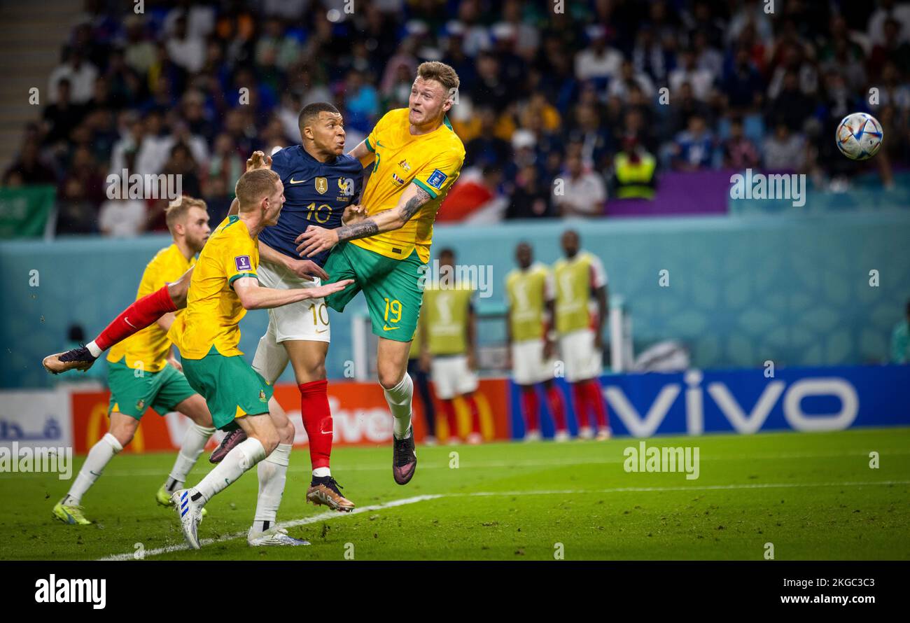 Doha, Qatar. 22nd Nov, 2022. Kylian Mbappe (FRA) scores the goal for 3: ...